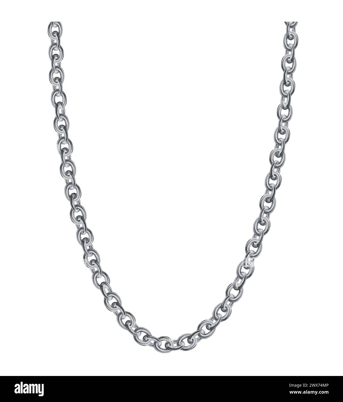 Silver chain isolated on white background. Realistic grey metal. Silver ...