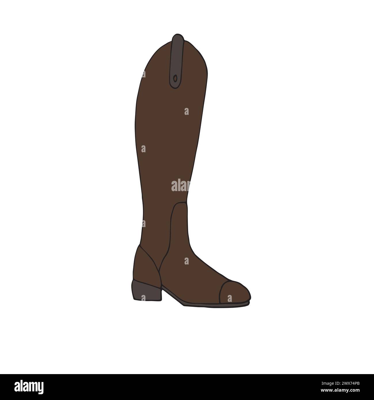 Vector hand drawn doodle sketch colored horse riding boot isolated on ...