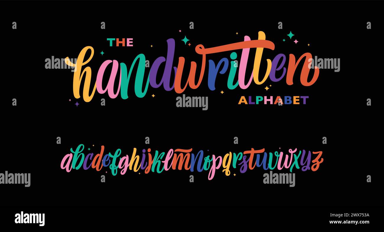 Lettering font isolated on white background. Texture alphabet. Vector ...