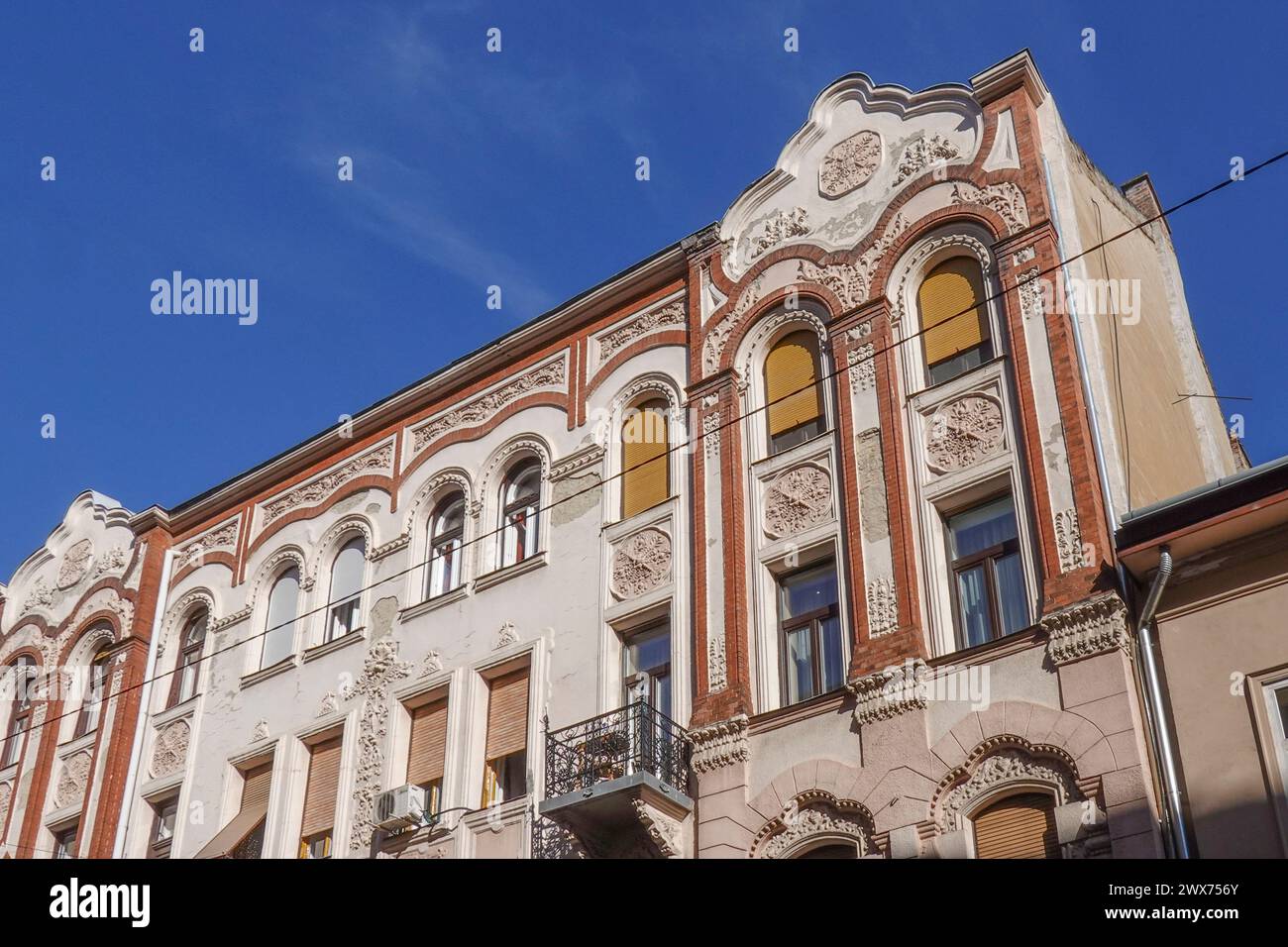Hungary, Budapest, An Art Nouveau building completed in 1910, with pre ...