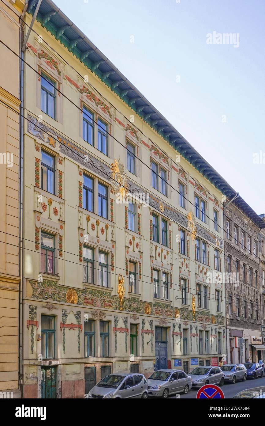 Hungary, Budapest, Lindenbaum House is the first Art Nouveau building ...
