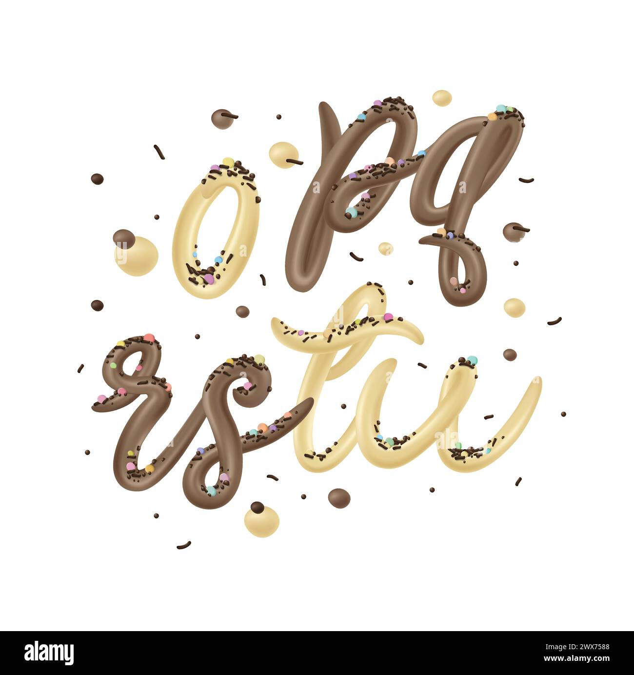 Ice cream and dessert lettering. Frozen chocolate type. Vector ...