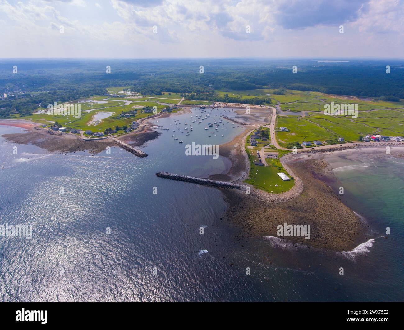 Rye Harbor aerial view in summer in Rye Harbor State Park in town of ...
