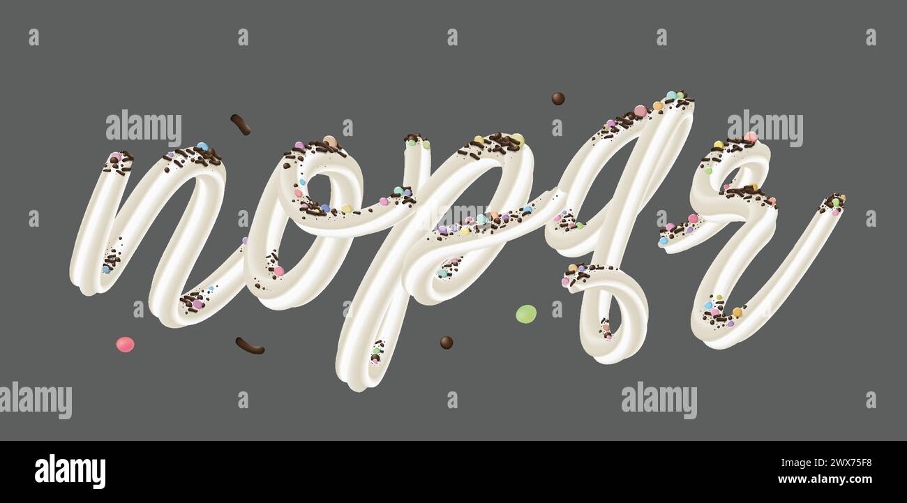 Cream cake ABC letters set. 3d white cream alphabet with sprinkles ...