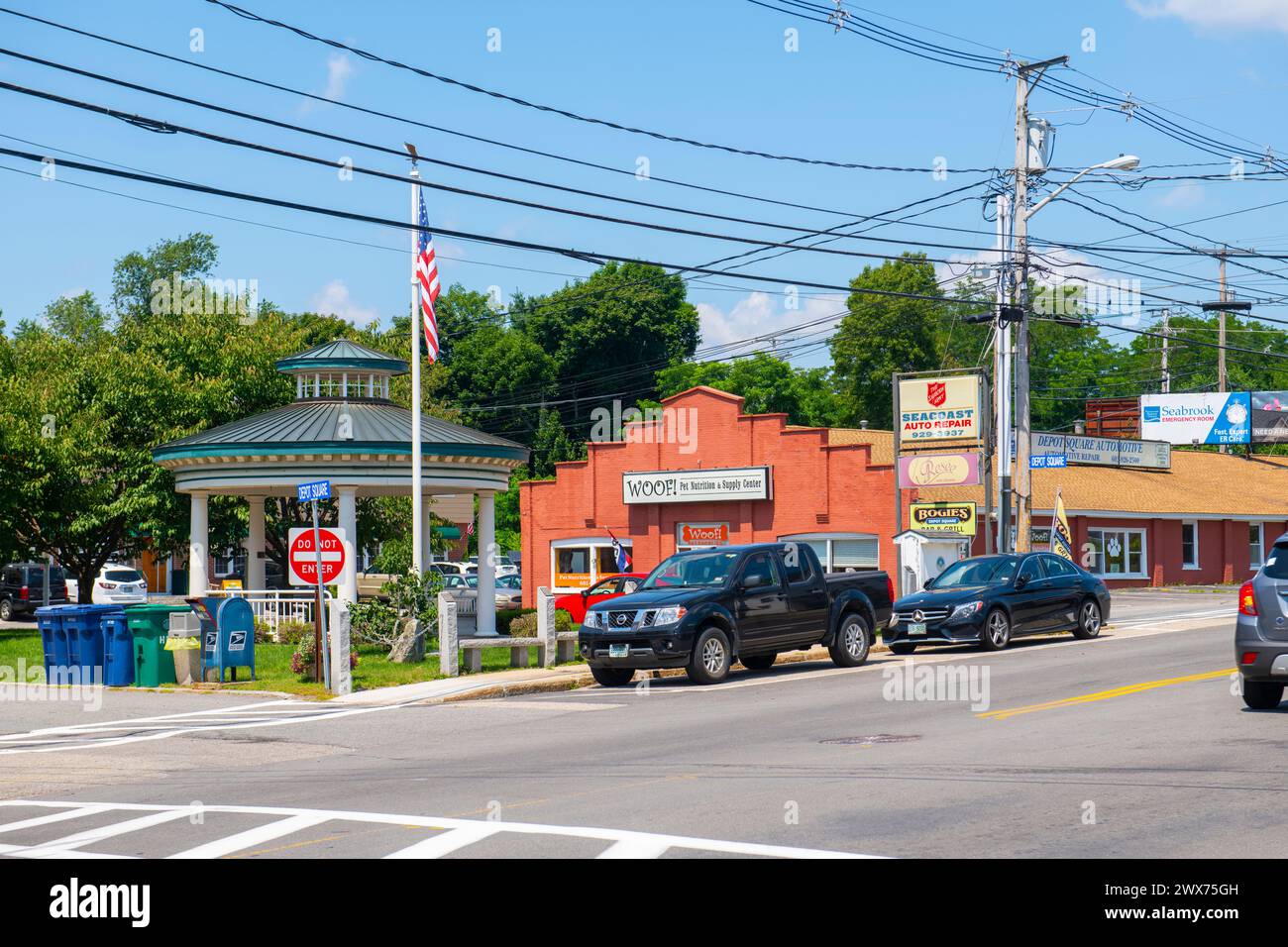 Historic commercial buildings on Lafayette Road in historic town center ...