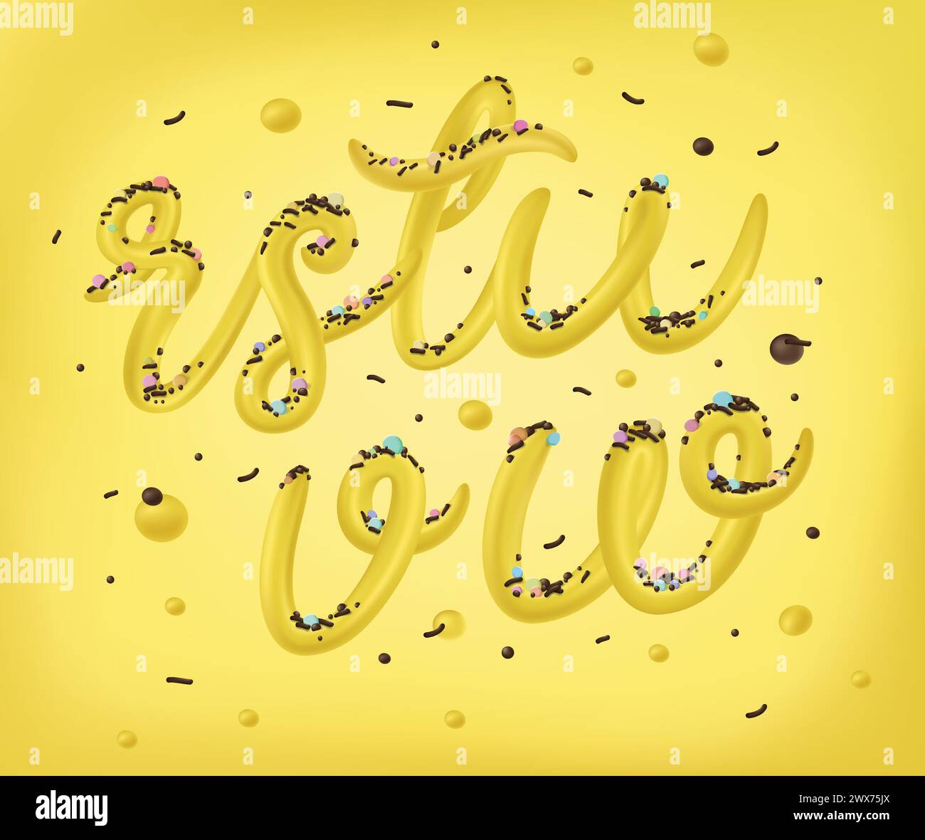 Homemade ice cream typography alphabet. Cold sweets ABC. Edible letters ...