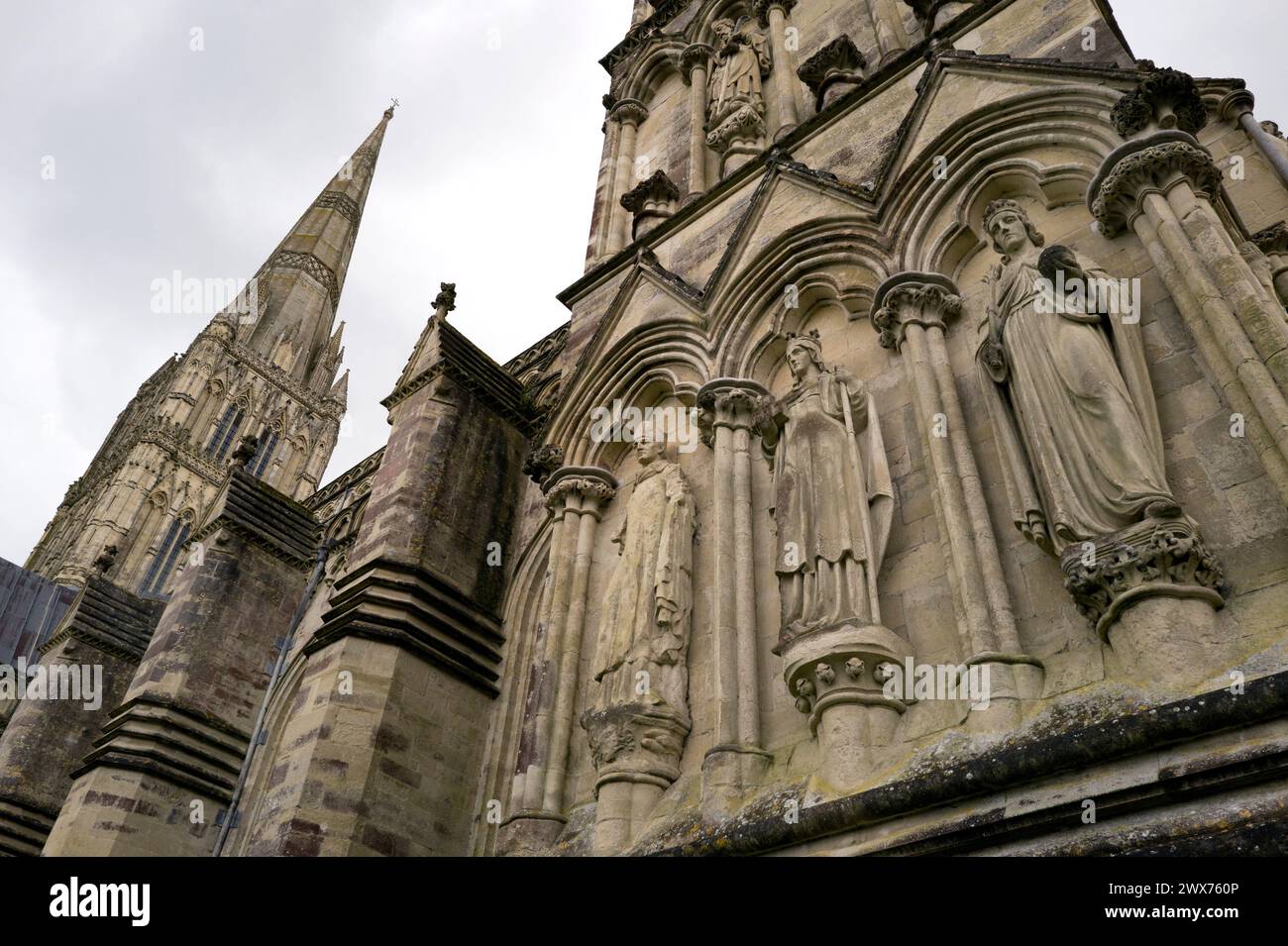 Colour Salisbury Cathedral , Medieval gothic architecture, West Door ...
