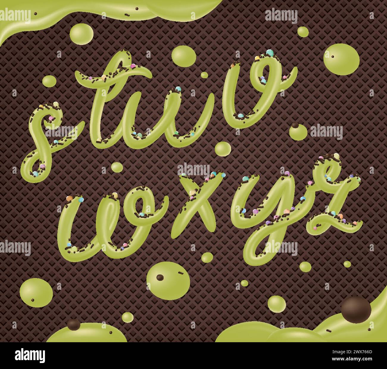 Homemade ice cream typography alphabet. Cold sweets ABC. Edible letters ...