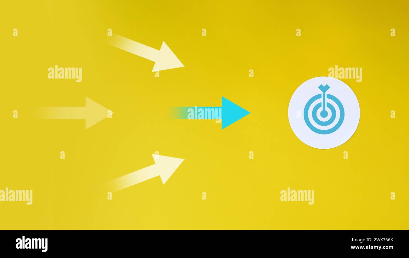 Arrow towards target icon. The concept of movement, achievement and ...