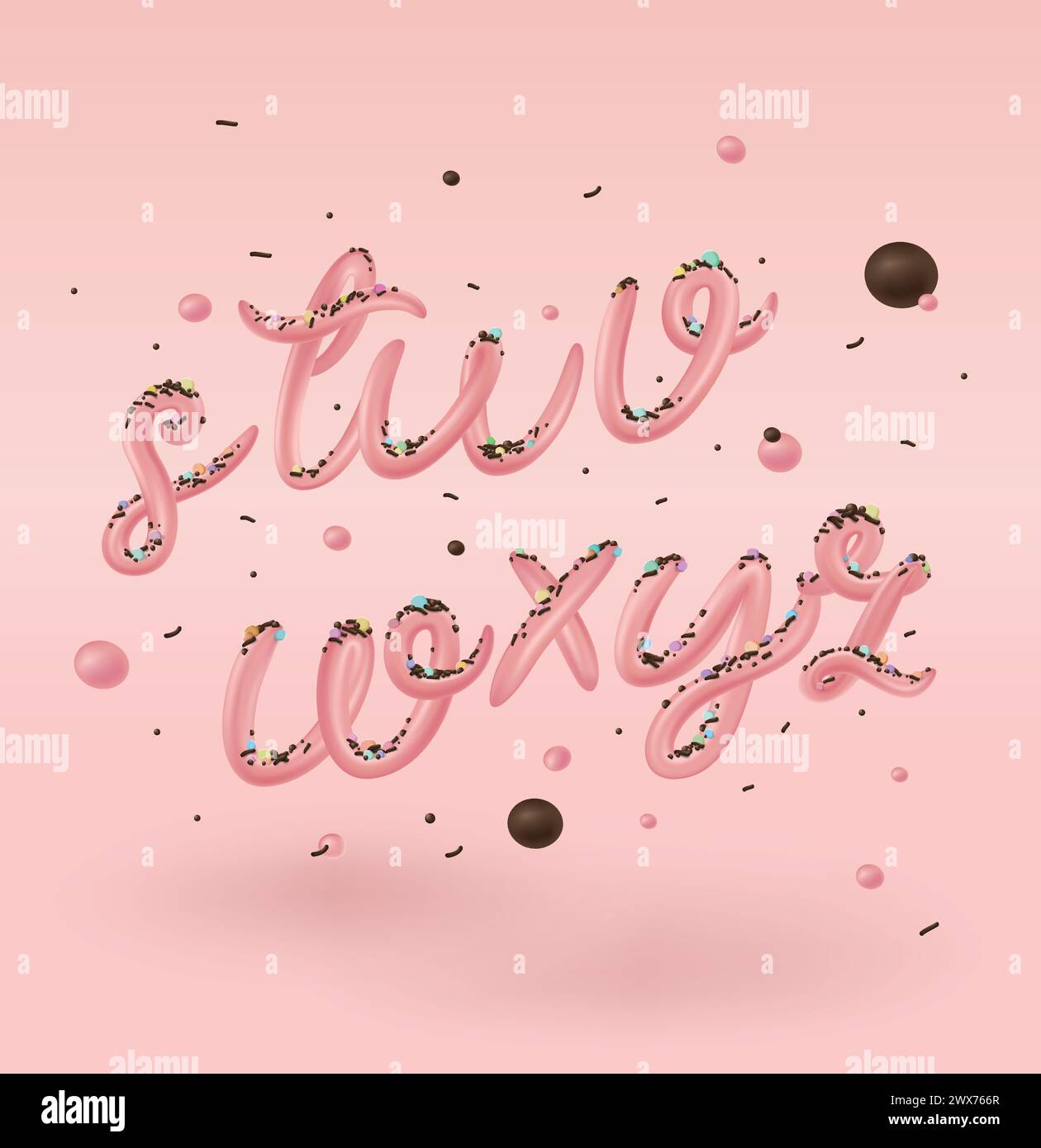 Homemade ice cream typography alphabet. Cold sweets ABC. Edible letters ...