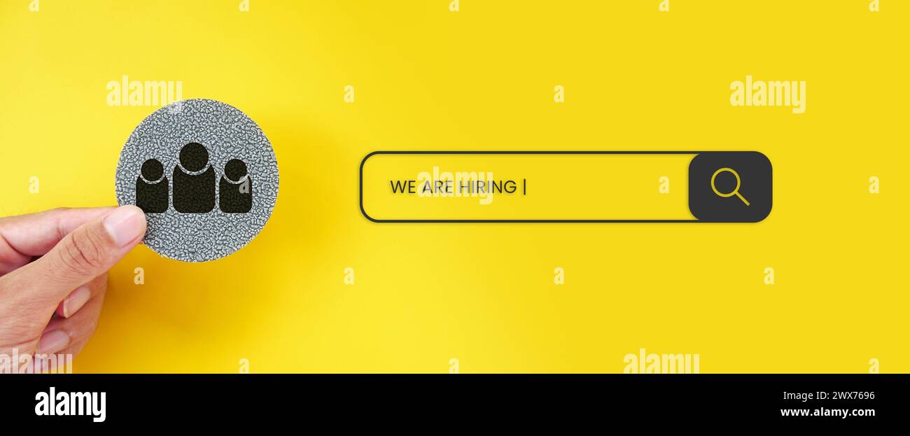 Minimalist background of job vacancy concept. We are hiring in search ...
