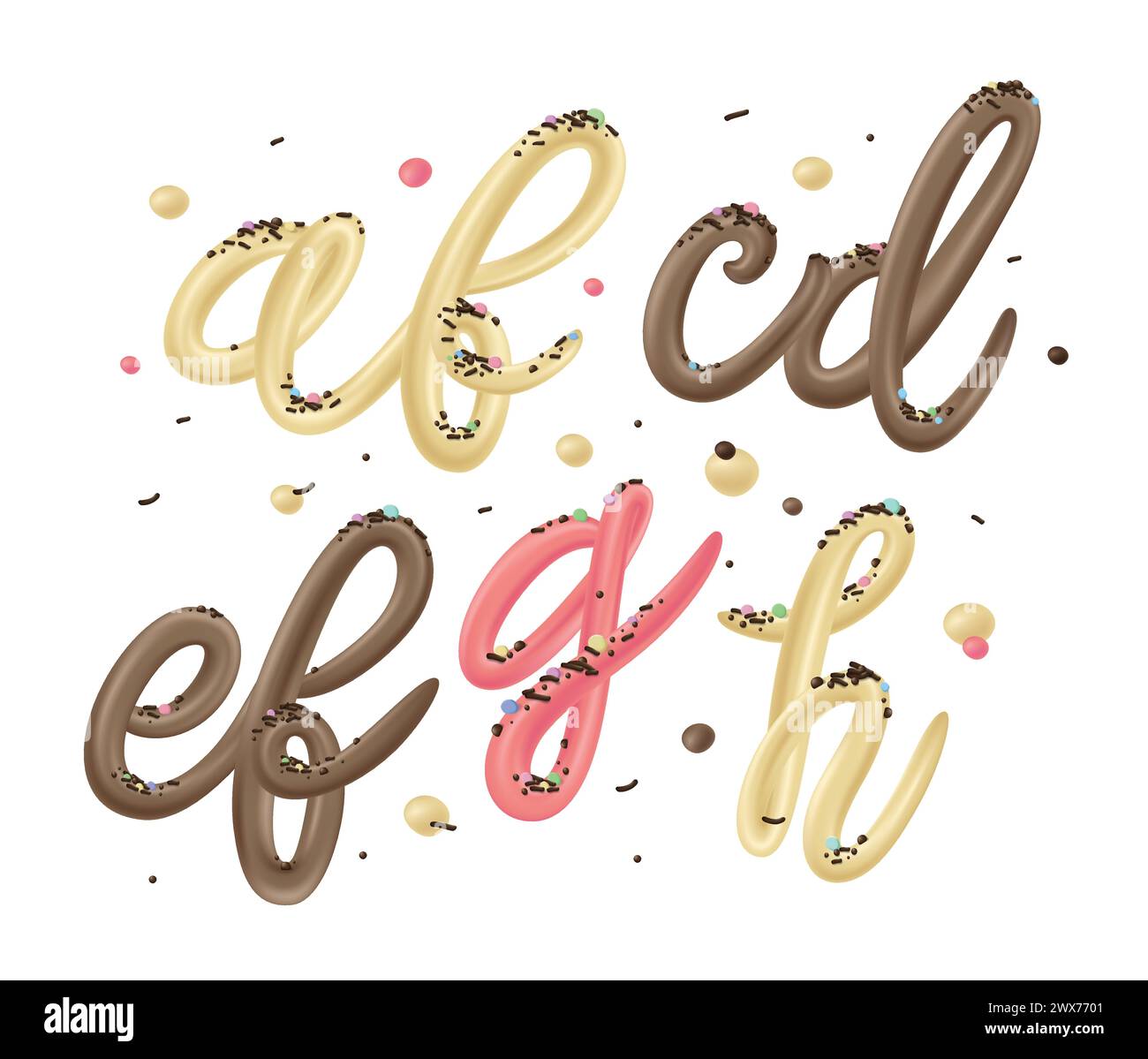 Ice cream and dessert lettering. Frozen chocolate type. Vector ...