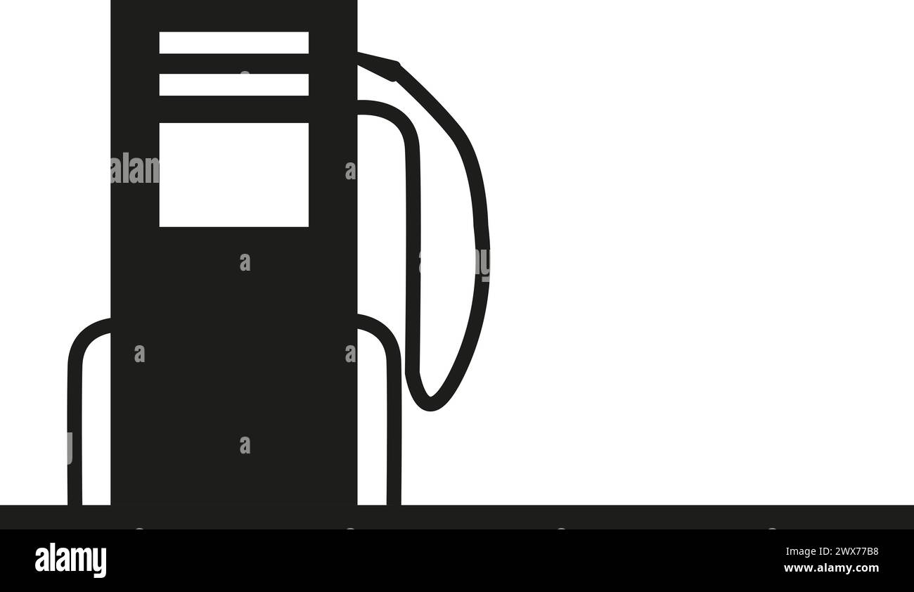 Silhouette fuel pump sign on white background Stock Photo - Alamy