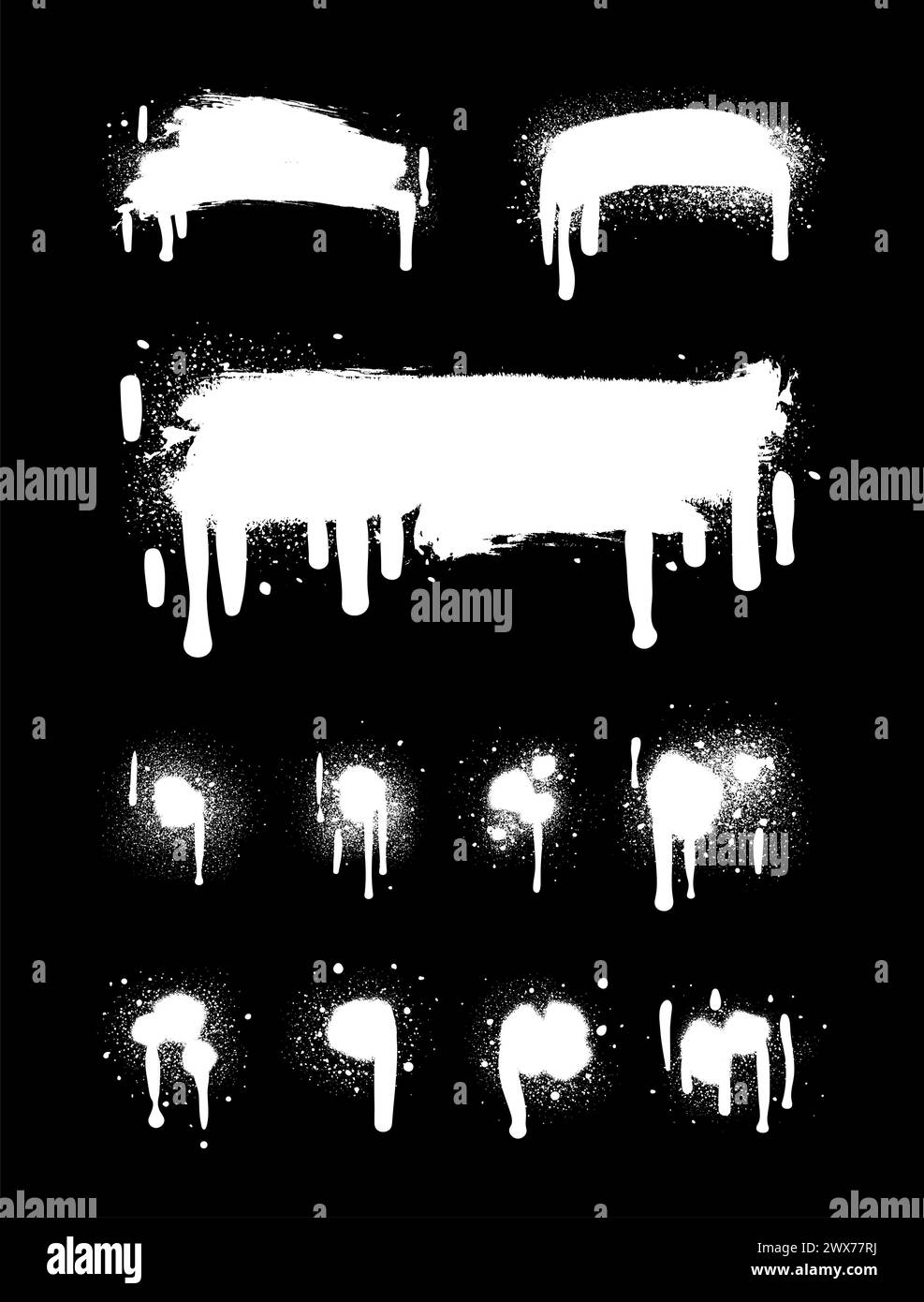 Spray Paint Abstract Vector Elements isolated on White Background ...