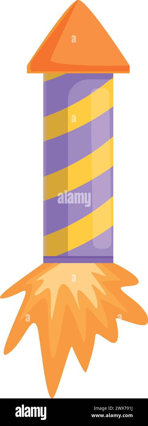 Fireworks rocket icon cartoon vector. Traditional element. Night event ...