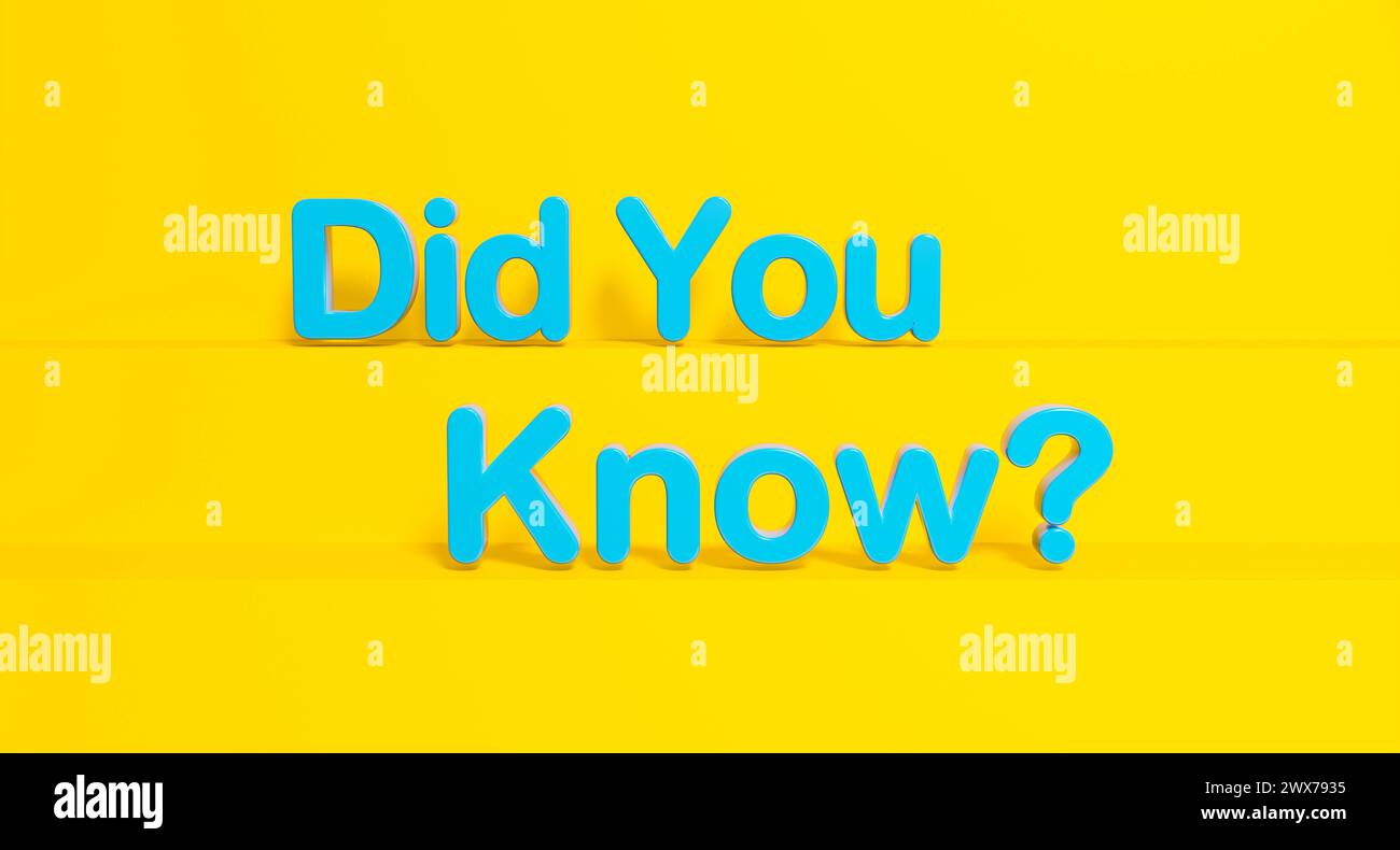 Did you know Did you know Blue shiny plastic letters, yellow background ...