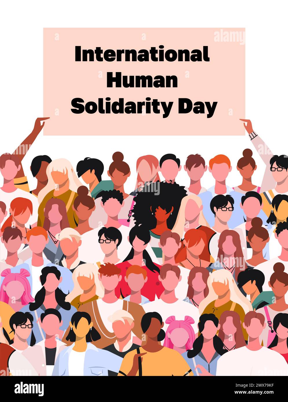 International Human Solidarity Day. Group portrait of men and women ...