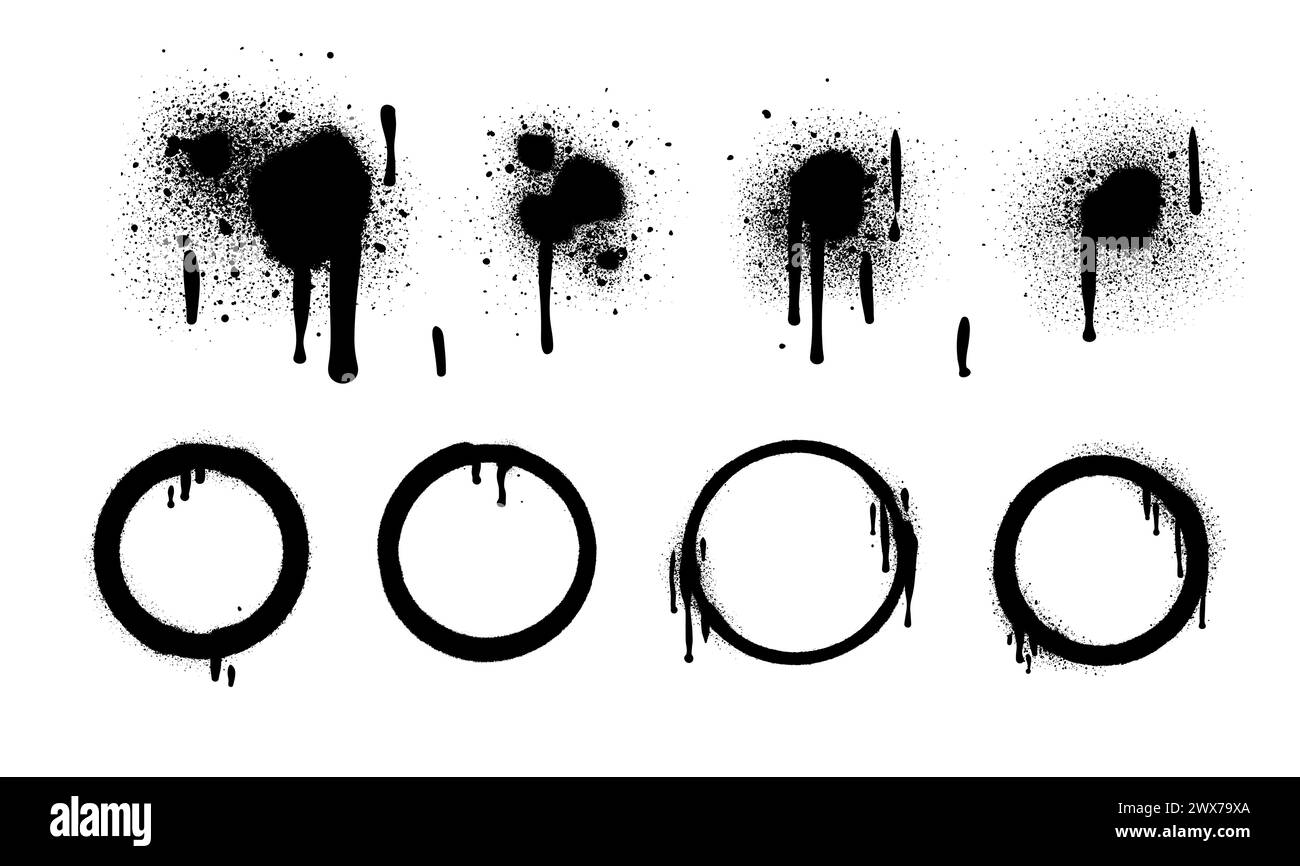 Spray Paint Abstract Vector Elements isolated on White Background ...