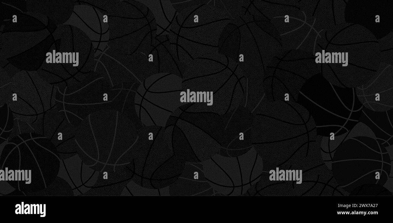 Trendy Dark Black Seamless Abstract Urban Graffiti Style Streetball Or ...