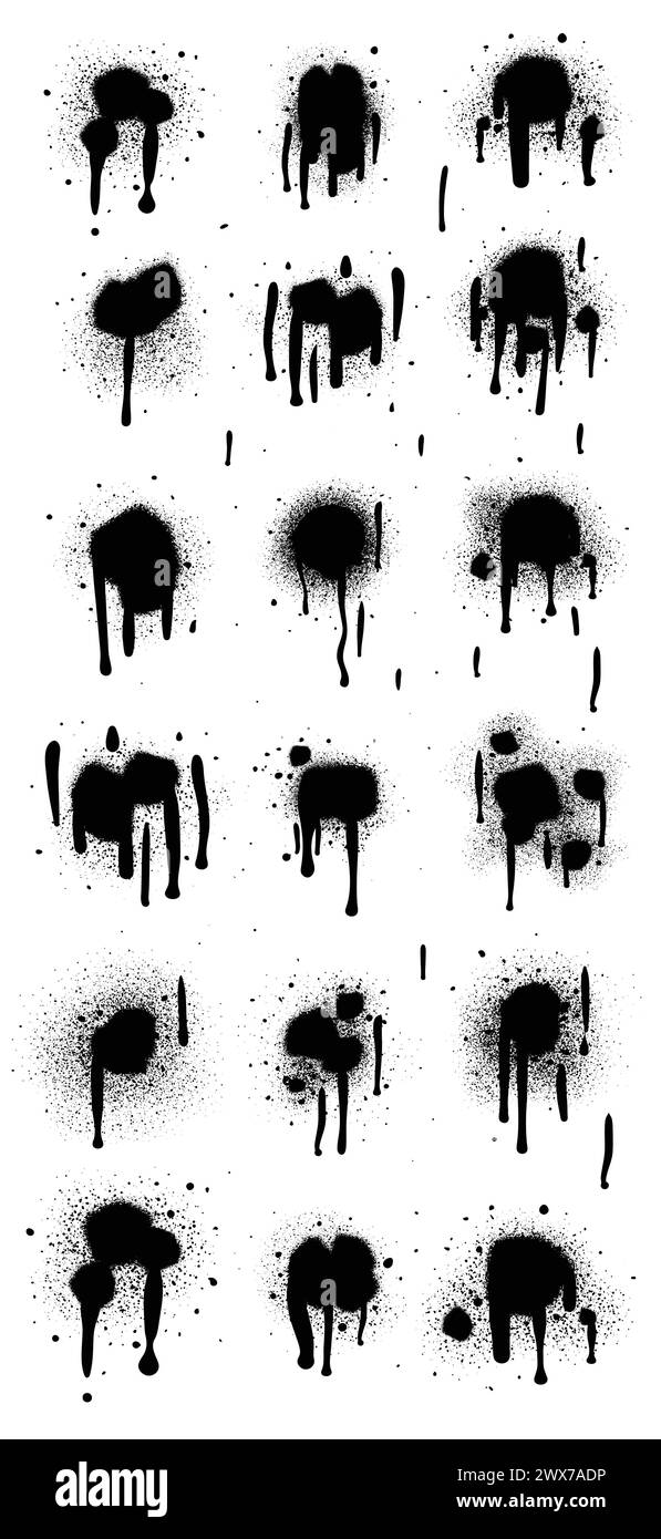 Spray Paint Abstract Vector Elements isolated on White Background ...