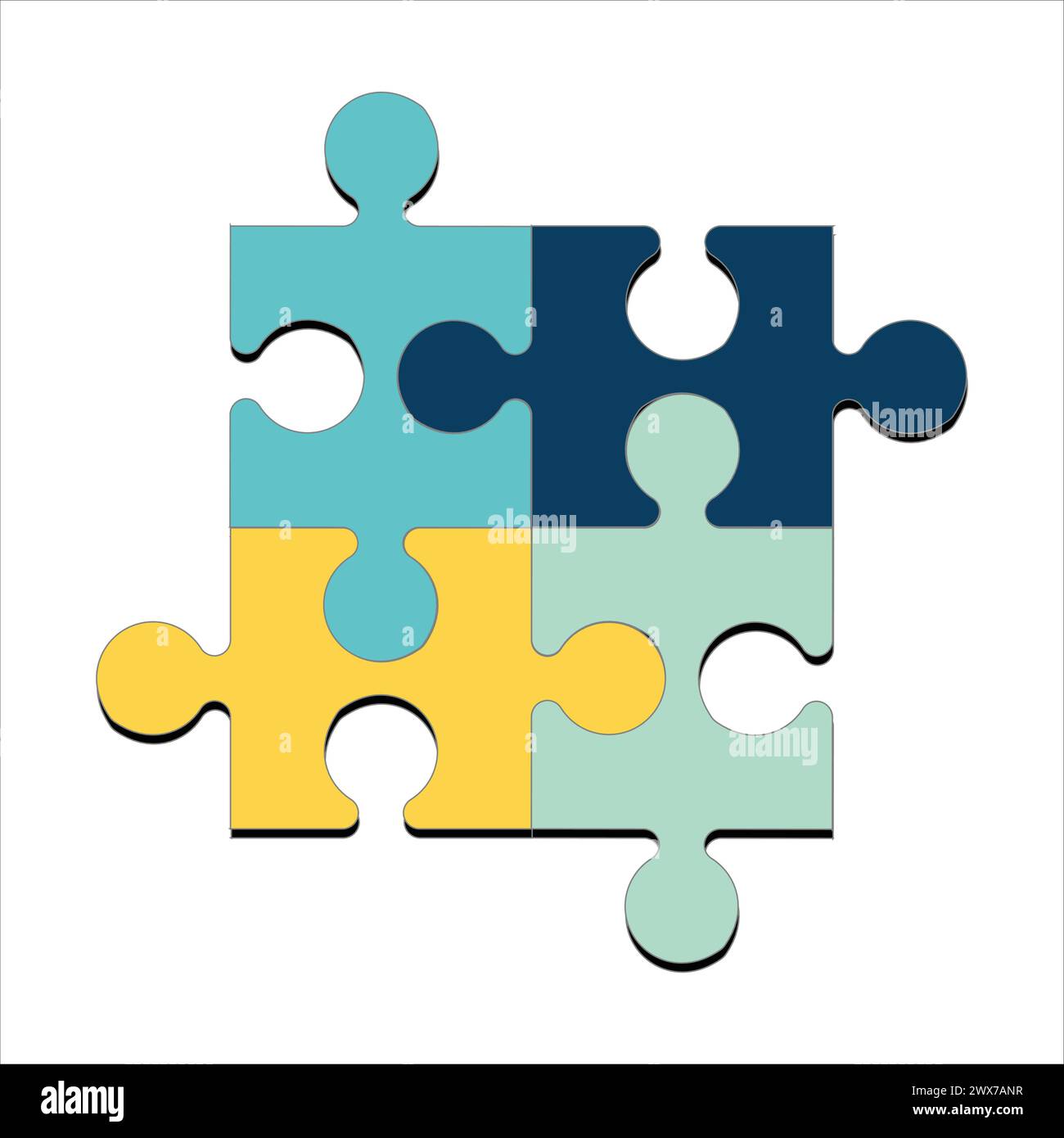 Colorful puzzle jigsaw icon vector Flat design template vector ...