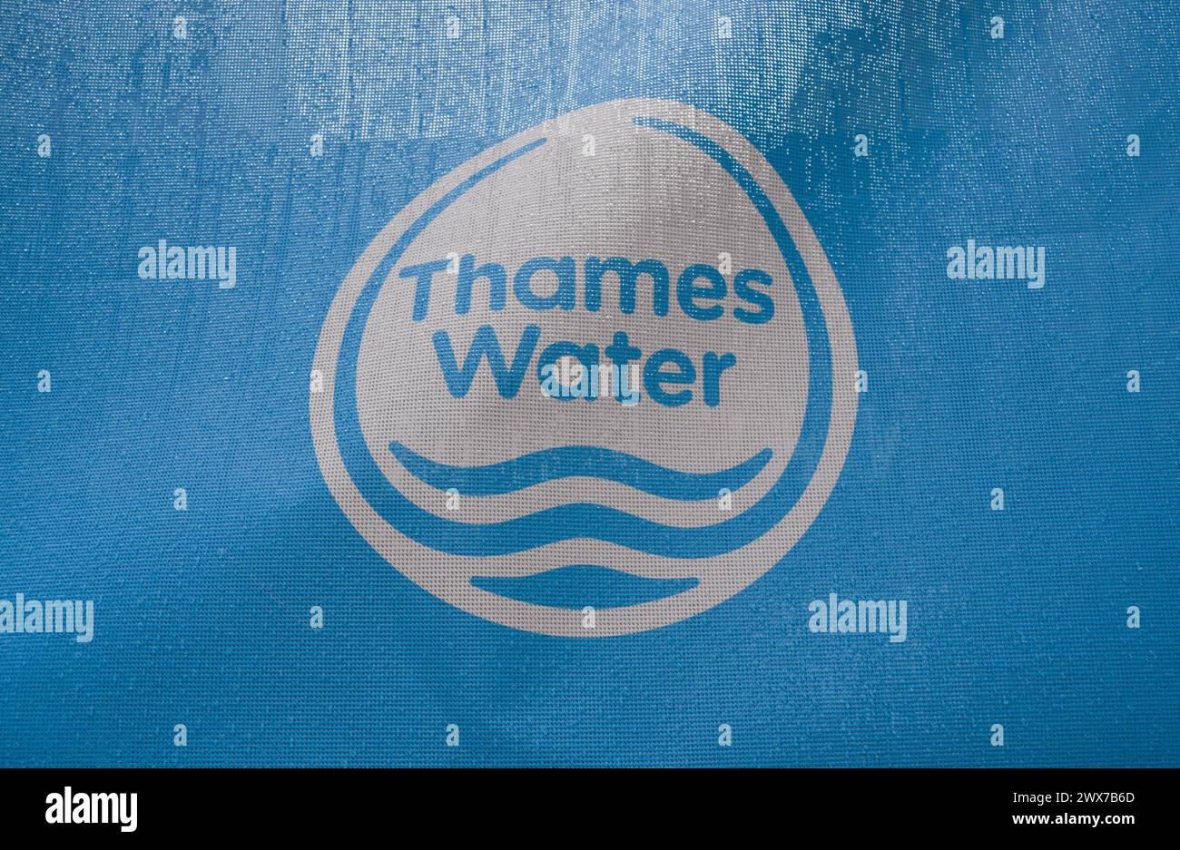 London, England, UK. 28th Mar, 2024. Thames Water logo at a pipe ...