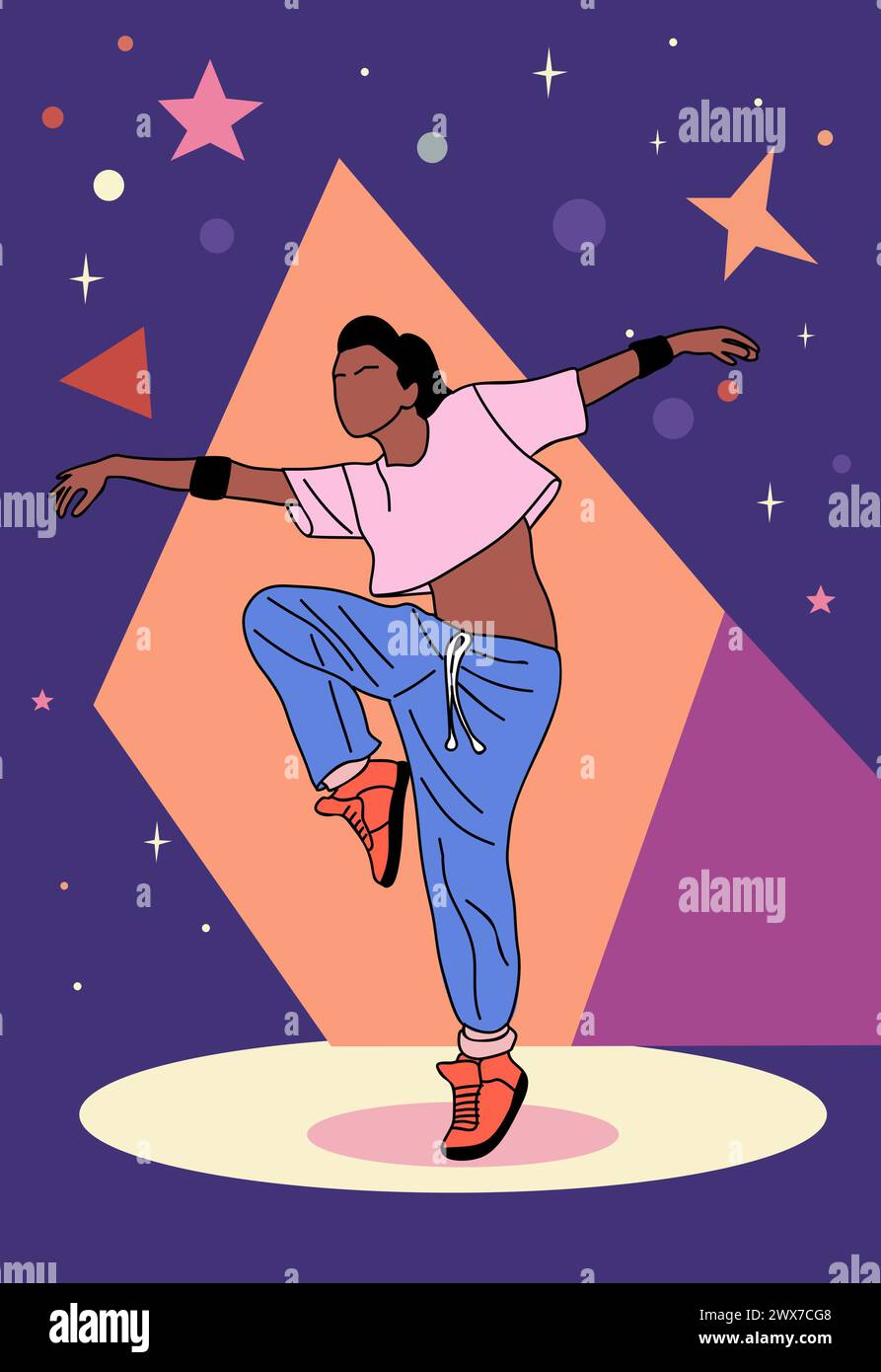 Dance poster with young girl dancer vector Stock Vector Image & Art - Alamy