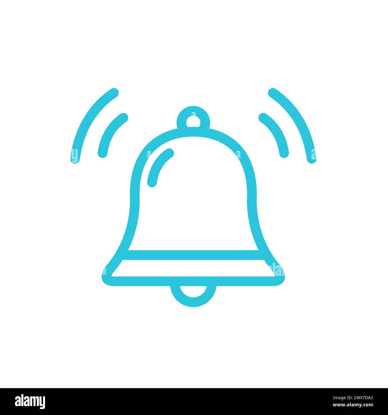 Bell ring icon isolated on white background. From blue icon set Stock ...