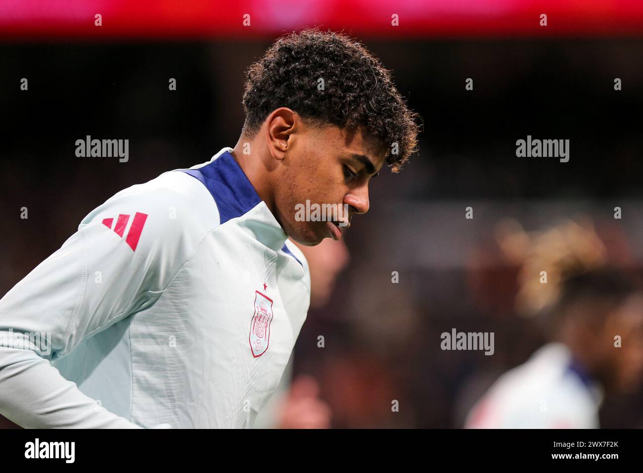 Madrid, Spain, 26st March. Lamine Yamal during the match between Spain ...