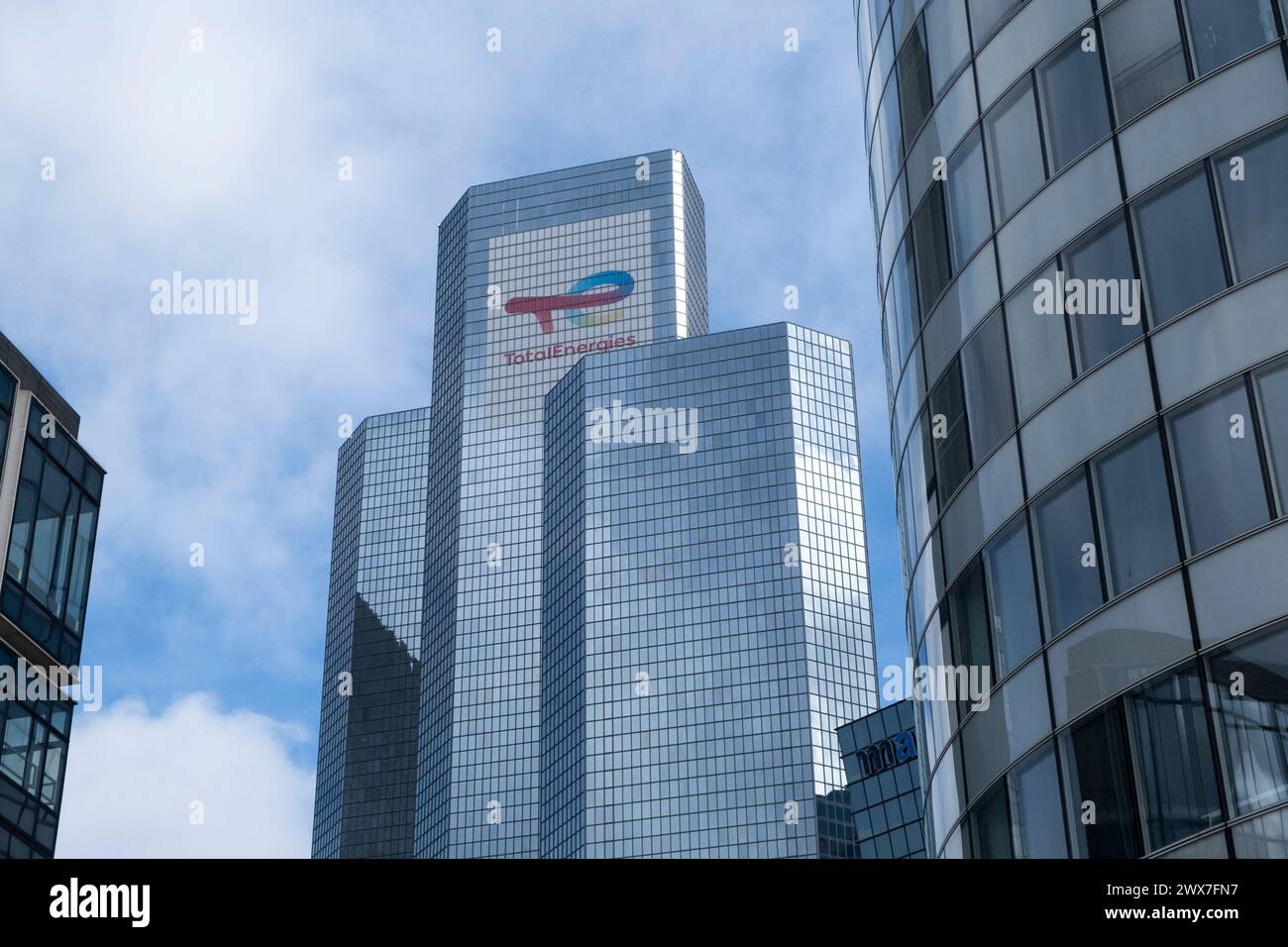 Paris, France. 28th Mar, 2024. Illustration of the front of the Total ...