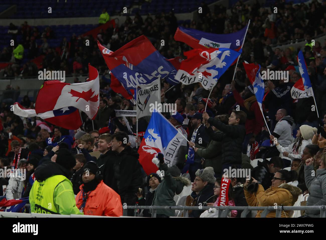 Fans of Lyon during the UEFA Women's Champions League, Quarter-finals ...