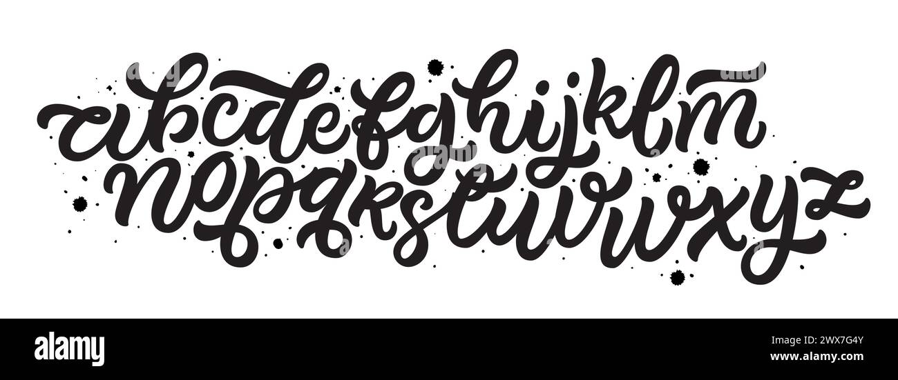 Lettering font isolated on white background. Texture alphabet. Vector ...