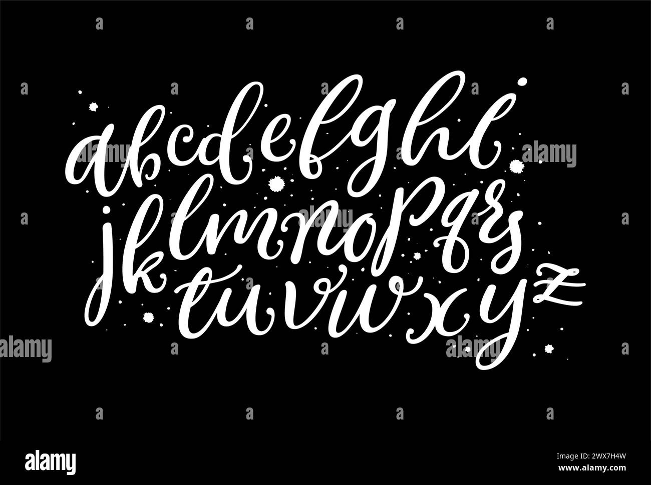 Lettering font isolated on white background. Texture alphabet. Vector ...