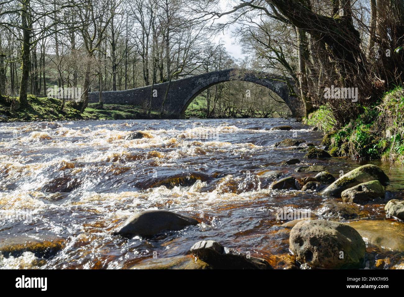 The river Swale and Ivelet bridge Stock Photo - Alamy