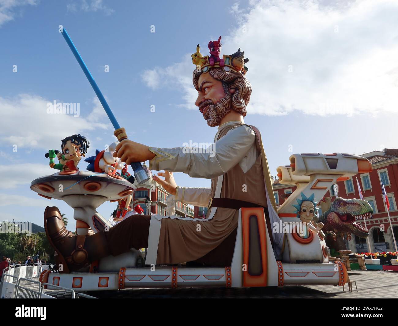 The giant puppet of the King is portrayed as Luke Skywalker in the 2024 ...