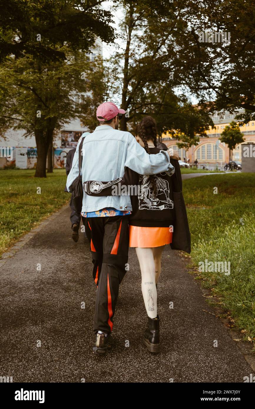 Carefree young man walking on hi-res stock photography and images - Alamy