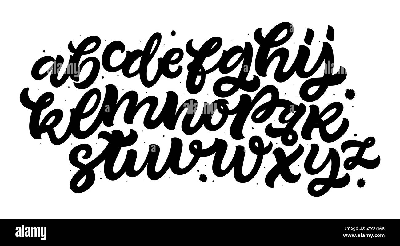 Lettering font isolated on white background. Texture alphabet. Vector ...