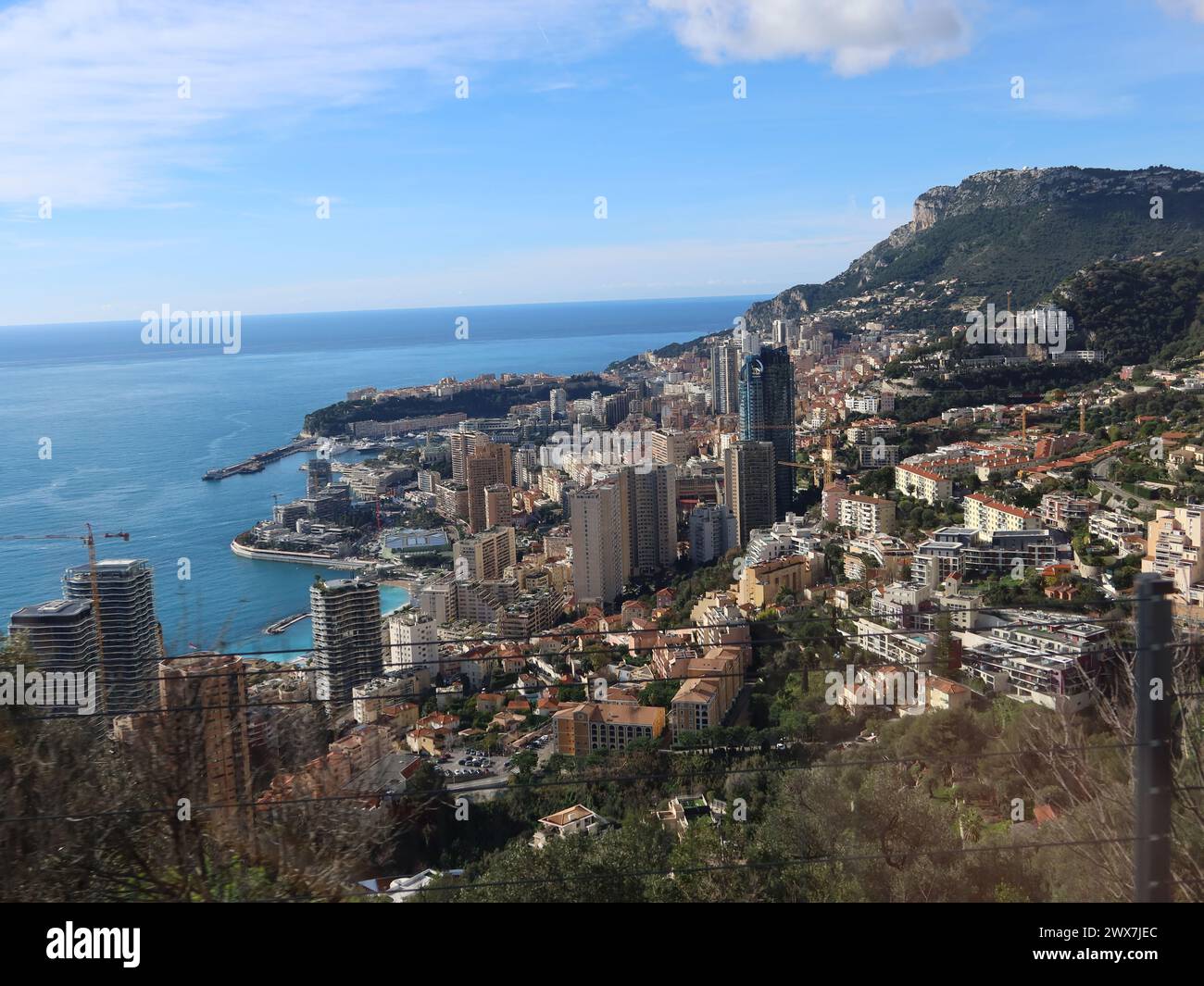 Panoramic view of the Principality of Monaco with its high-rise ...