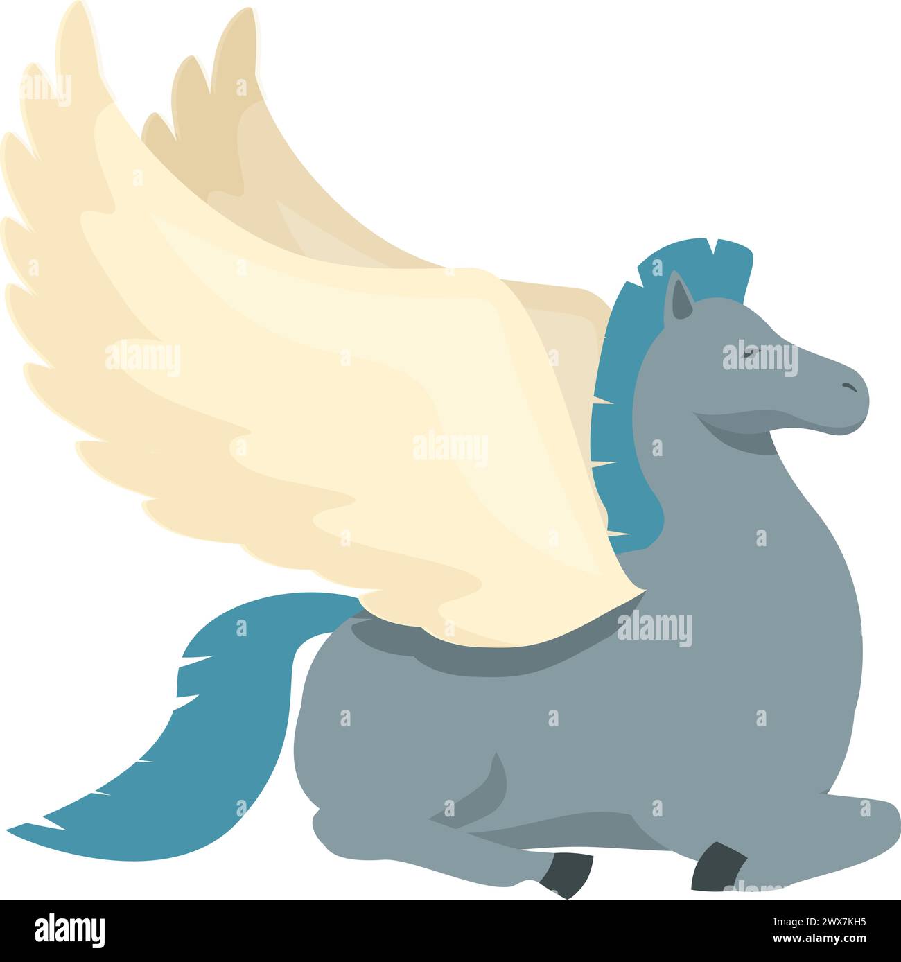 Creature horse icon cartoon vector. Pegasus animal. Greek ancient ...