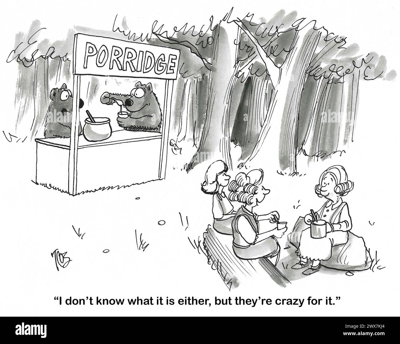 BW cartoon of women who are uncertain what it is, but know that the ...