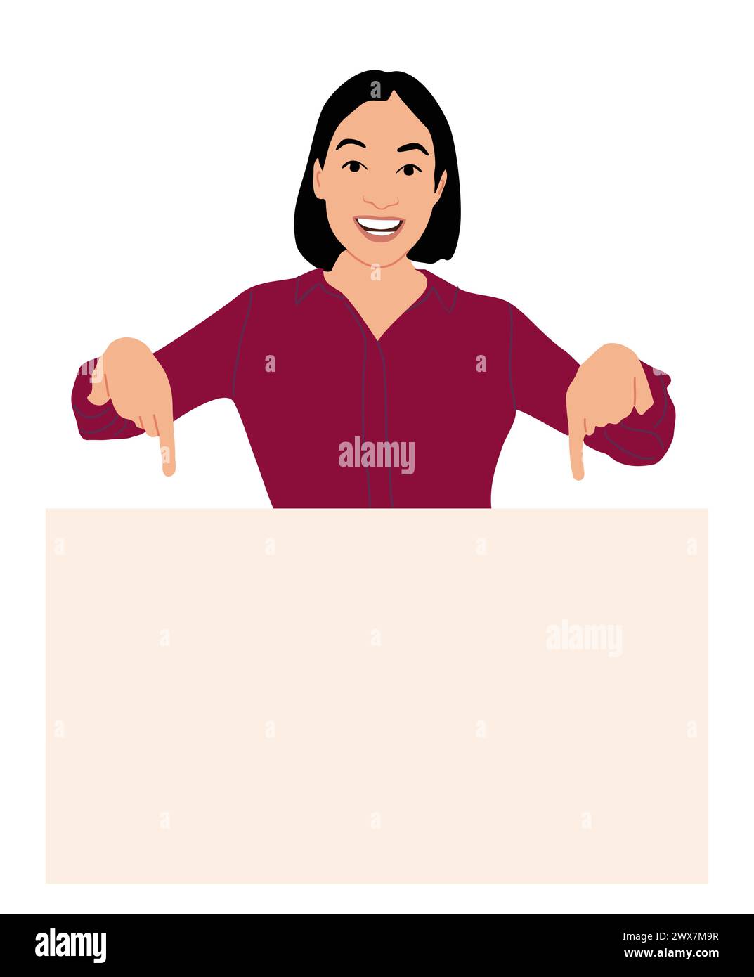 Cute young girl pointing out Stock Vector Images - Alamy