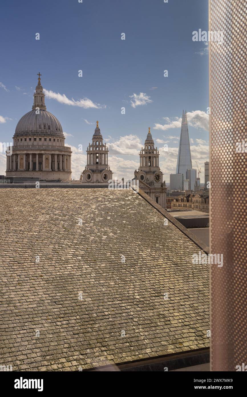A picturesque view of St. Paul's Cathedral and The Shard, London, seen ...
