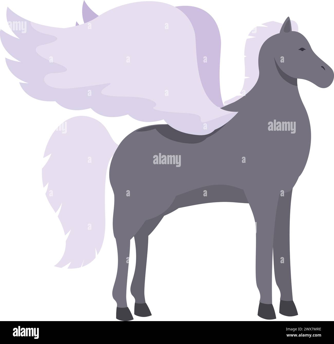 Pegasus animal icon cartoon vector. Creature unicorn. Seal fly magic ...