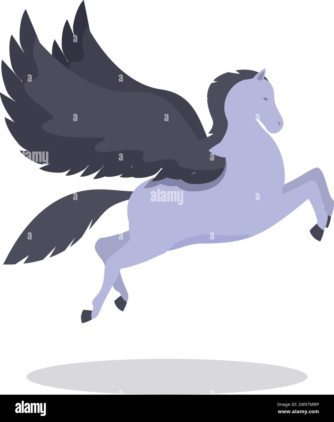 Flying pegasus icon cartoon vector. Ancient horse. Myth celestial tale ...