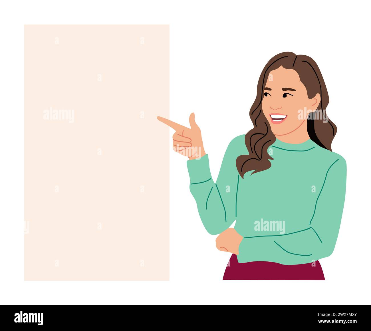 Cute young girl pointing out Stock Vector Images - Alamy