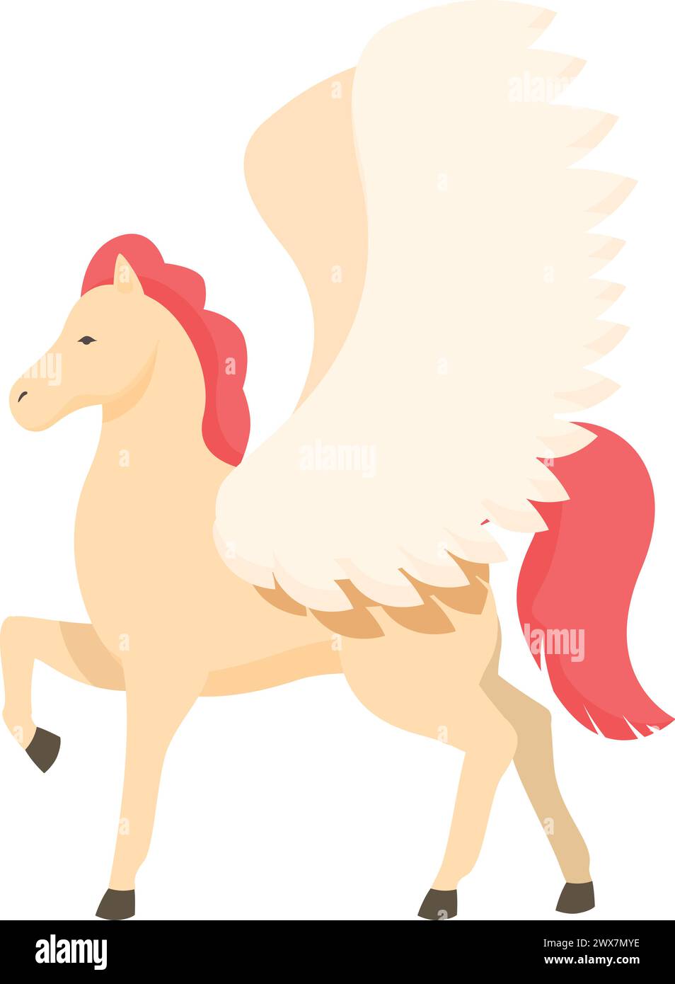 Legendary horse icon cartoon vector. Pegasus with wings. Creature ...