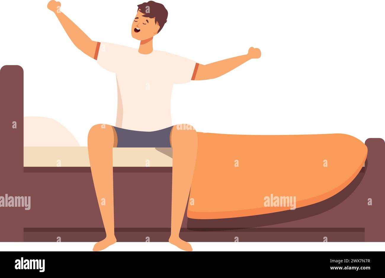 Wake up morning icon cartoon vector. Daily routine life. Sport ...