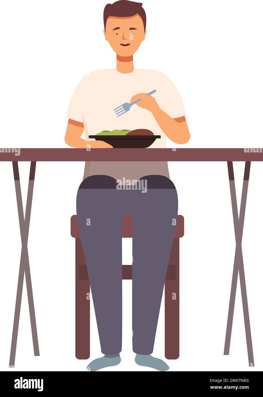 Daily healthy dinner food icon cartoon vector. Home meal. Organic ...