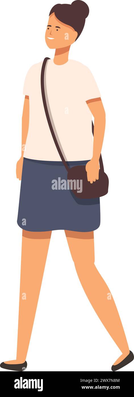 Daily walking icon cartoon vector. Woman to home. Morning consume Stock ...