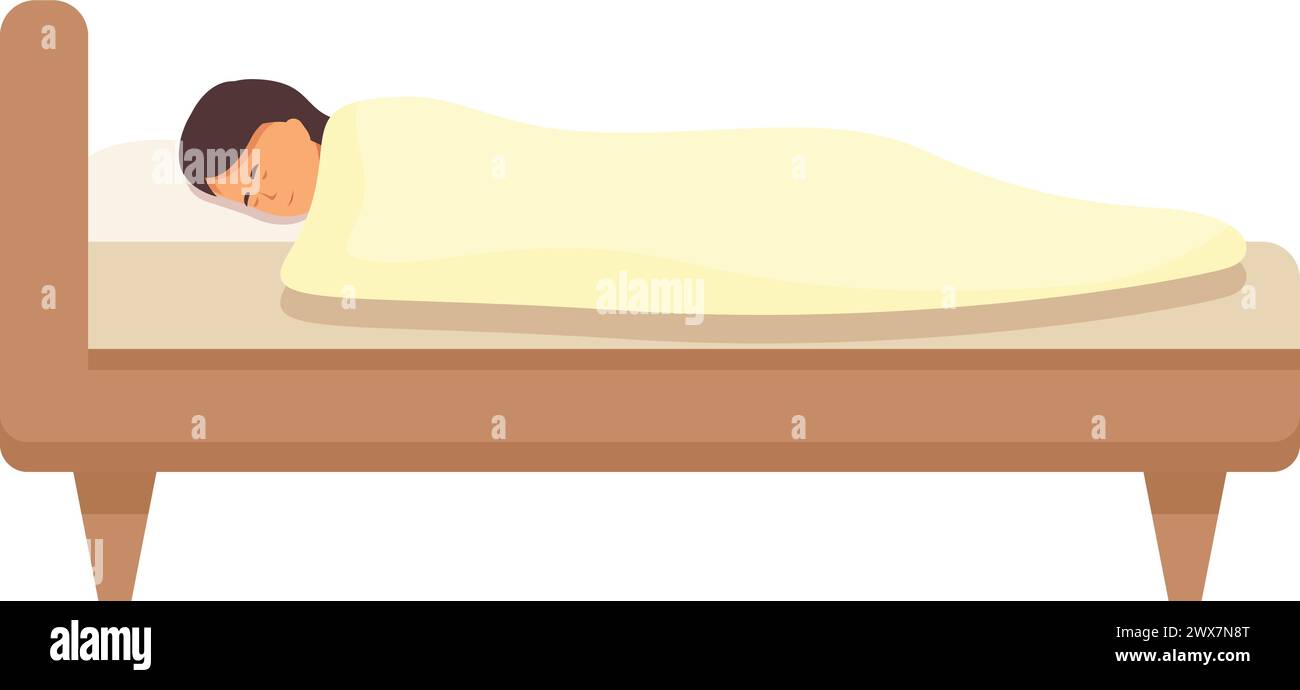 Daily sleeping hours icon cartoon vector. Rest on bedroom. Soft ...